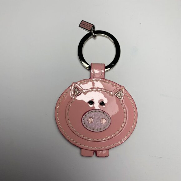 Accessories | New Coach 92386 Pink Pig Patent Leather Key Ring Key ...